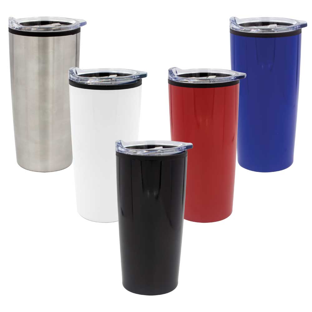 Double-Wall Travel Mugs with Clear Lid | Promotional Gifts Suppliers
