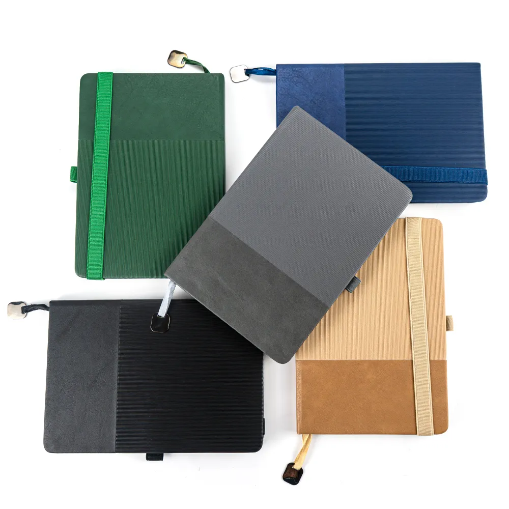 Hard Cover PU Notebooks in A5 Size with Metal Plate Bookmark ...